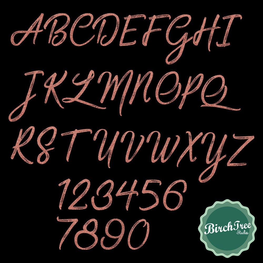 Rose Gold Glitter Alphabet, Rose Gold Sparkle Letters, Rose Gold ...