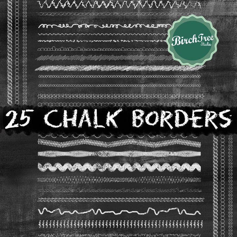 Chalkboard Clipart Borders 25 Chalkboard Digital Borders - Etsy UK