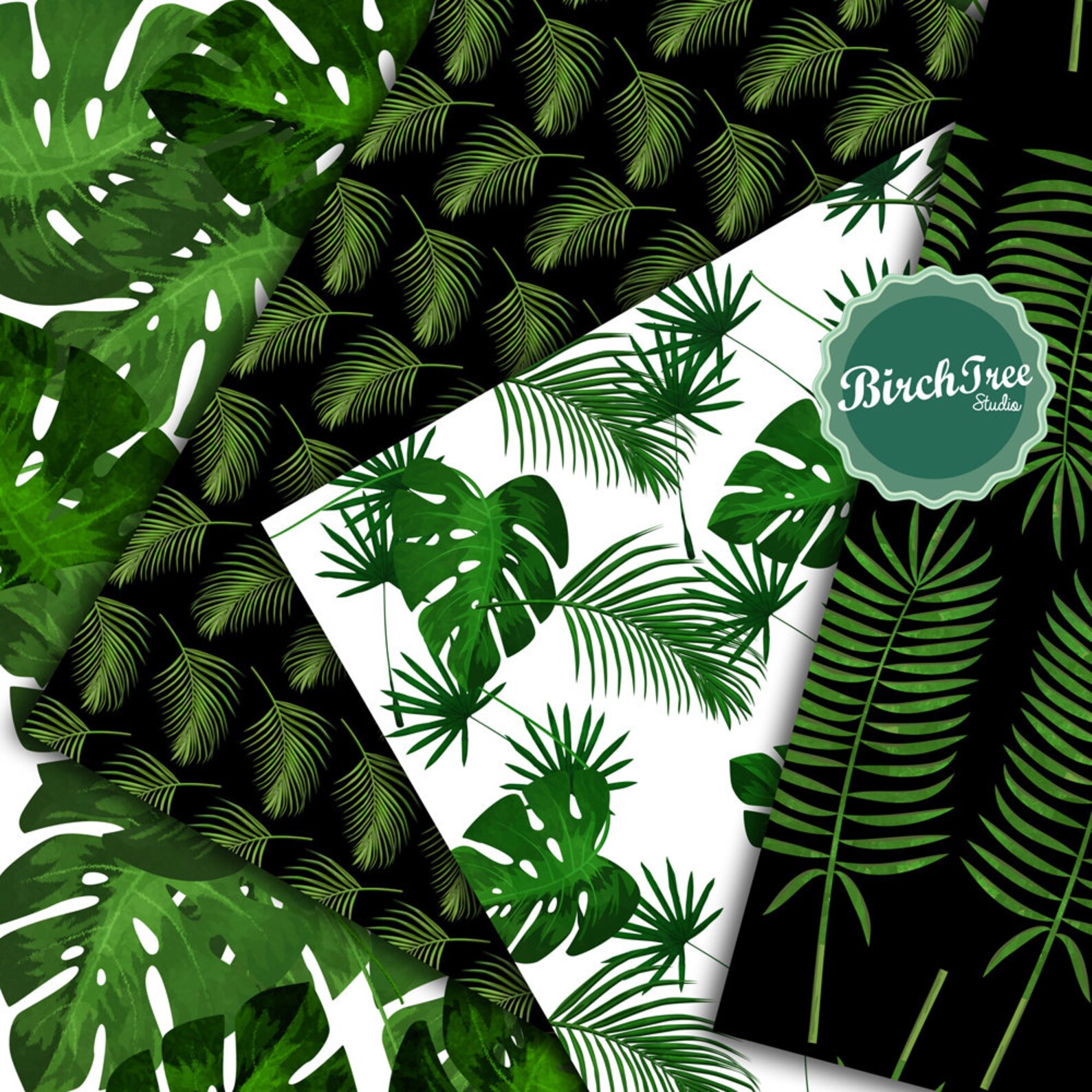 Tropical Digital Paper, Tropical Background, Tropical Texture, Digital ...