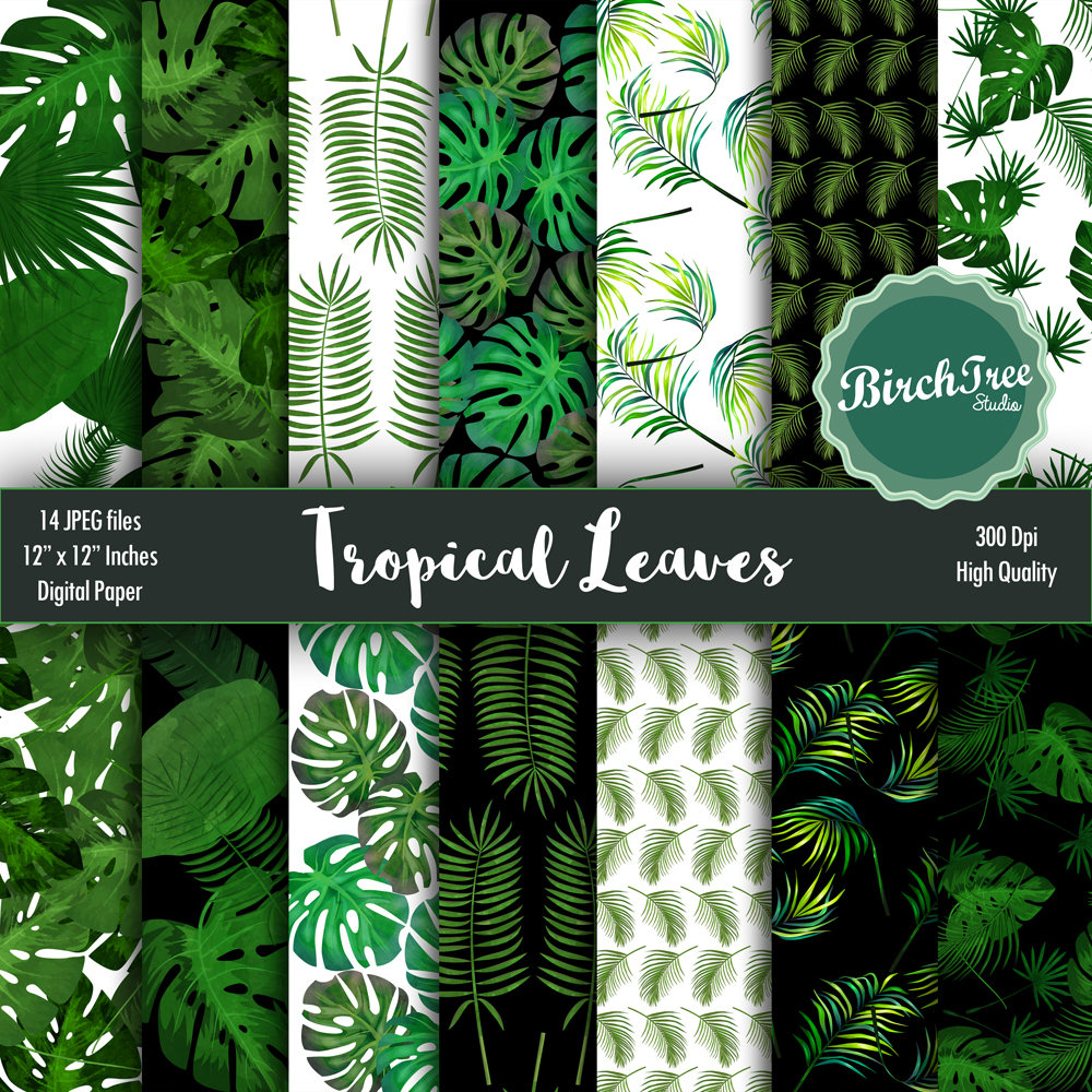 Tropical Digital Paper, Tropical Background, Tropical Texture, Digital ...