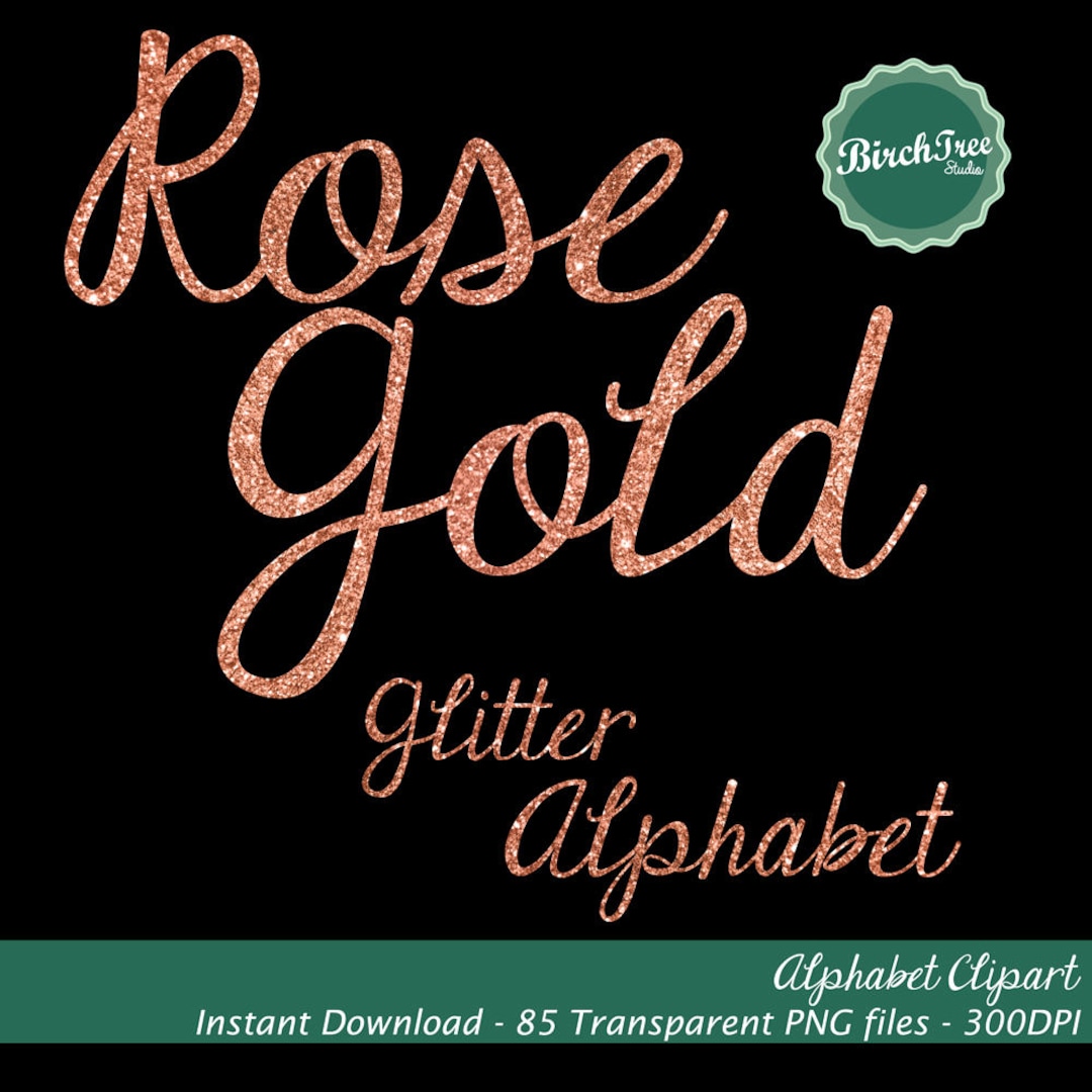 Rose Gold Glitter Alphabet Rose Gold Sparkle Letters Rose - Etsy