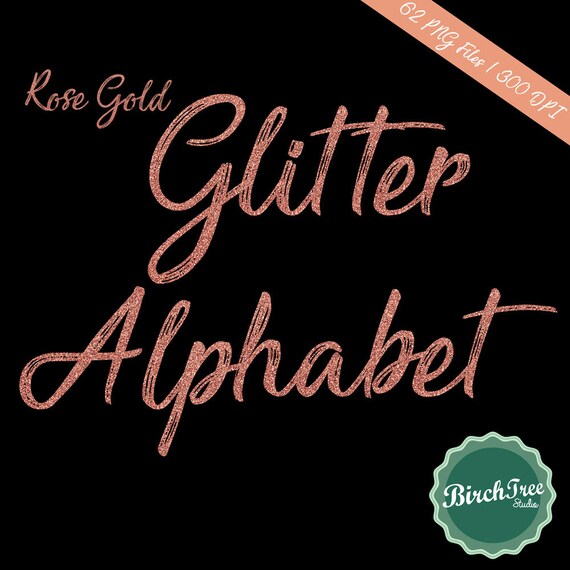 Rose Gold Glitter Alphabet Rose Gold Sparkle Letters Rose | Etsy