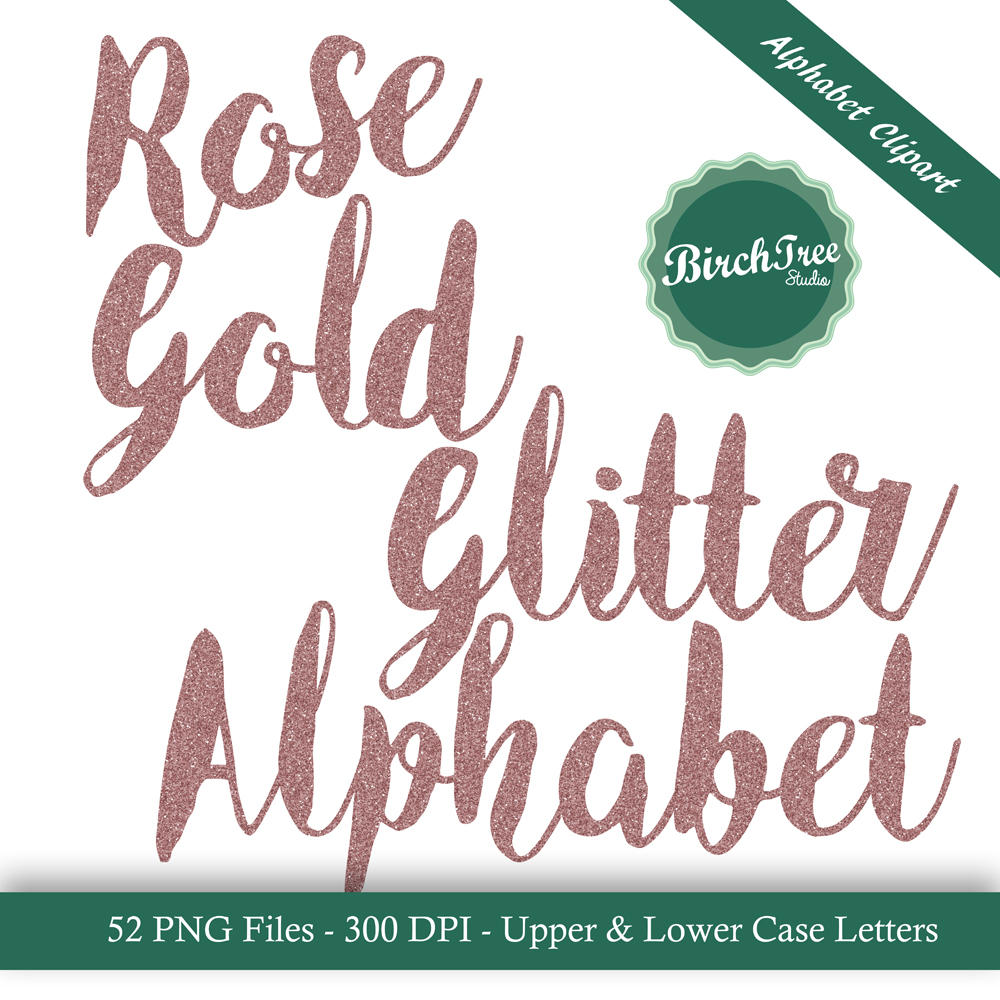 Rose Gold Glitter Alphabet Clipart Rose Gold Letters Rose - Etsy UK