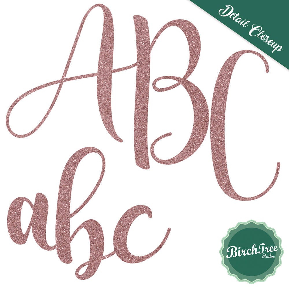 Rose Gold Glitter Alphabet Rose Gold Sparkle Letters Rose - Etsy