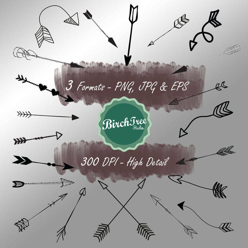 Tribal Arrow Clipart and Vectors Hand Drawn Arrow Clip Art Collection ...