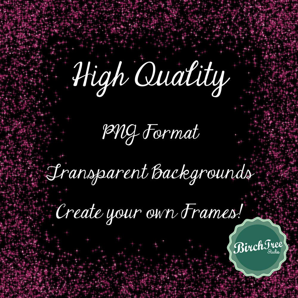 Pink Confetti Glitter Clipart Digital Glitter Borders Invitation ...