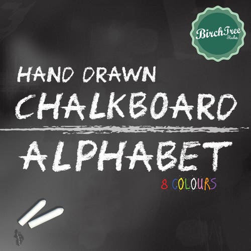 Chalkboard Alphabet Clipart Digital Chalk Font Clipart - Etsy