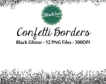 Pink Confetti Glitter Clipart Digital Glitter Borders Invitation ...