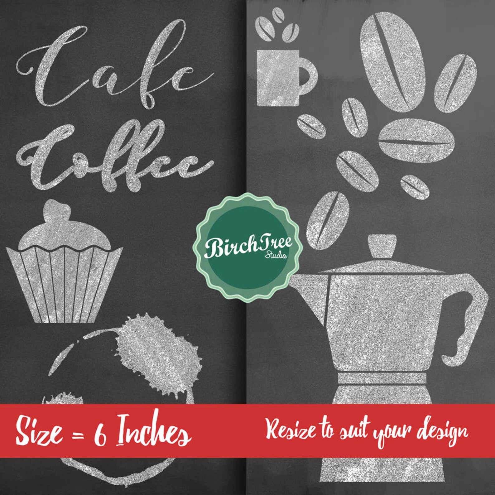 Coffee Chalkboard Clipart - Cafe Clip Art - Cake Clipart - Coffee Beans ...
