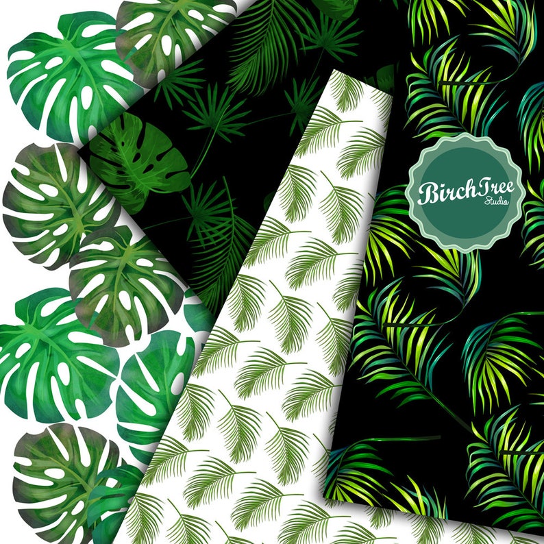 Tropical Digital Paper, Tropical Background, Tropical Texture, Digital ...