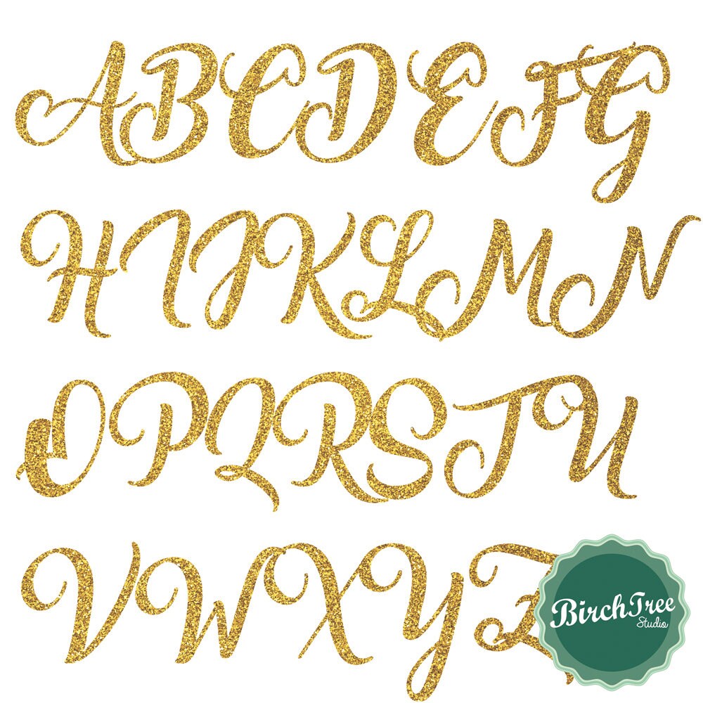 Gold Glitter Alphabet Clipart, Gold Sparkle Letters, Gold Glitter Font ...