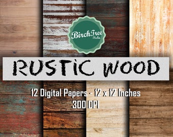 Distressed Wood Digital Paper Rustic Printable Wood Digital Background ...