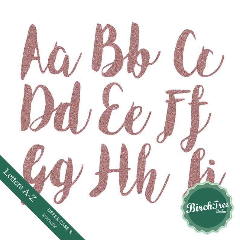 Rose Gold Glitter Alphabet Clipart, Rose Gold Letters, Rose Gold ...
