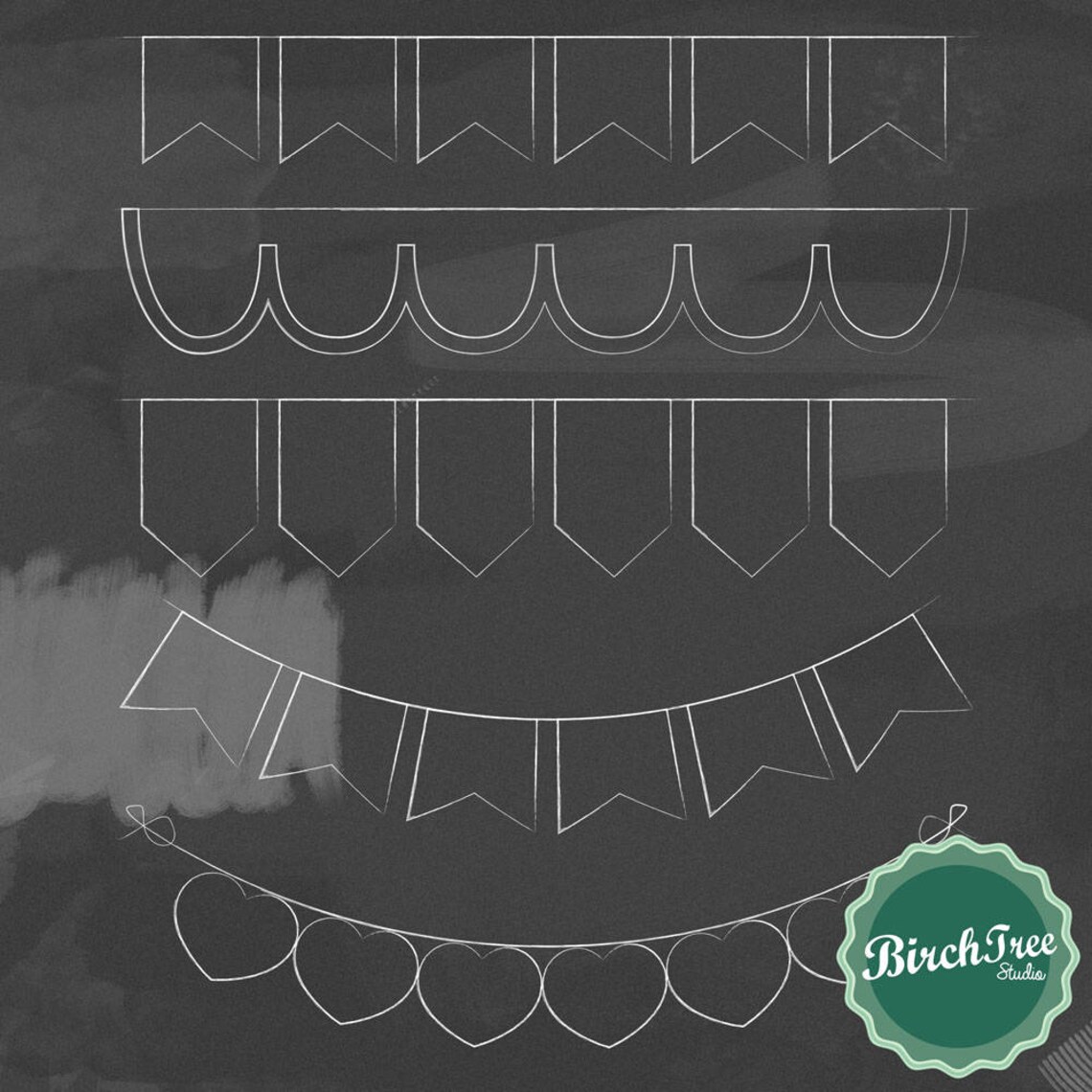 Chalkboard Clipart Bunting Chalkboard Banners Clipart Chalk Board ...