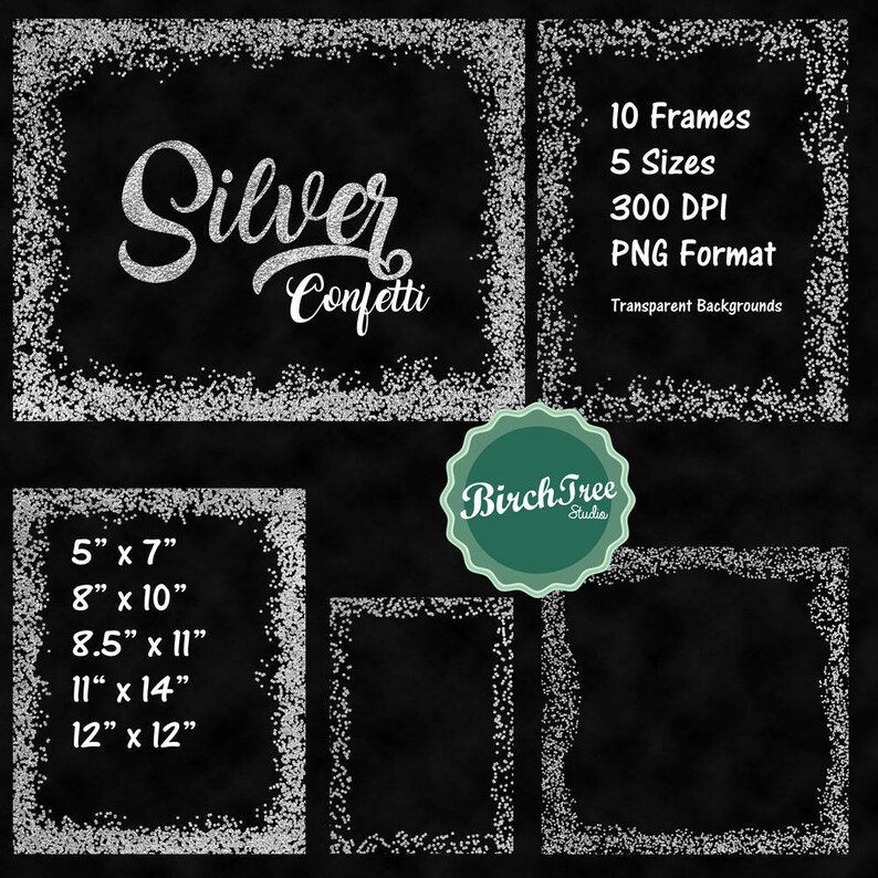 Silver Confetti Clipart Borders Confetti Frame Clip Art Border Overlay ...