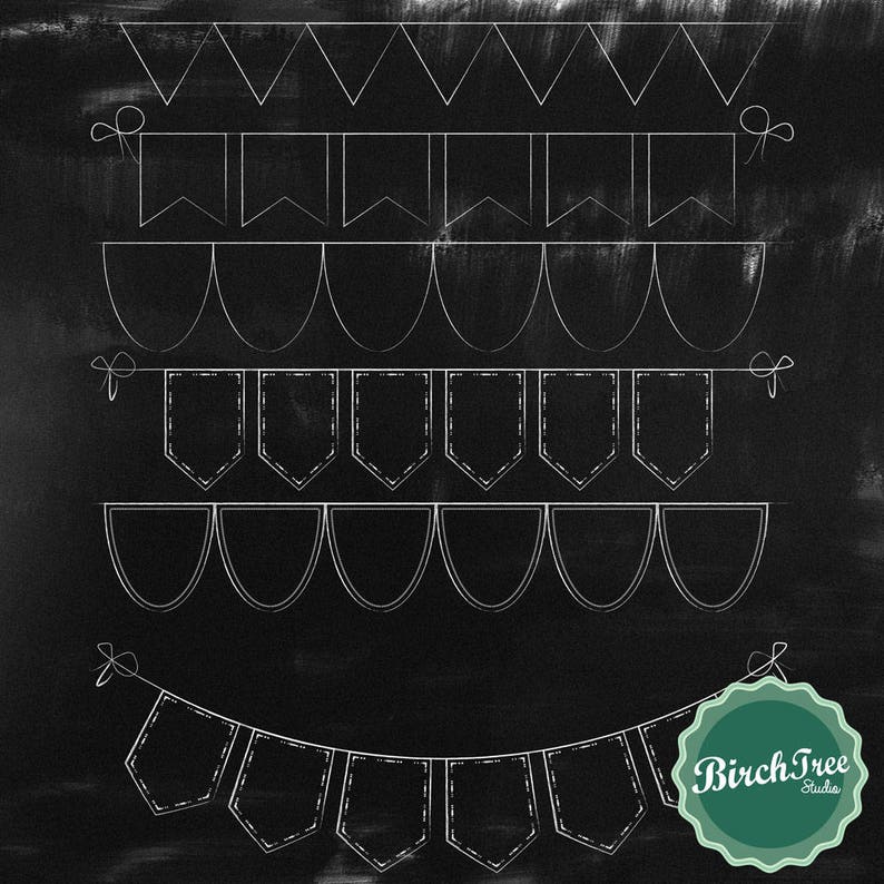 Chalkboard Clipart Bunting Chalkboard Banners Clipart Chalk Board ...