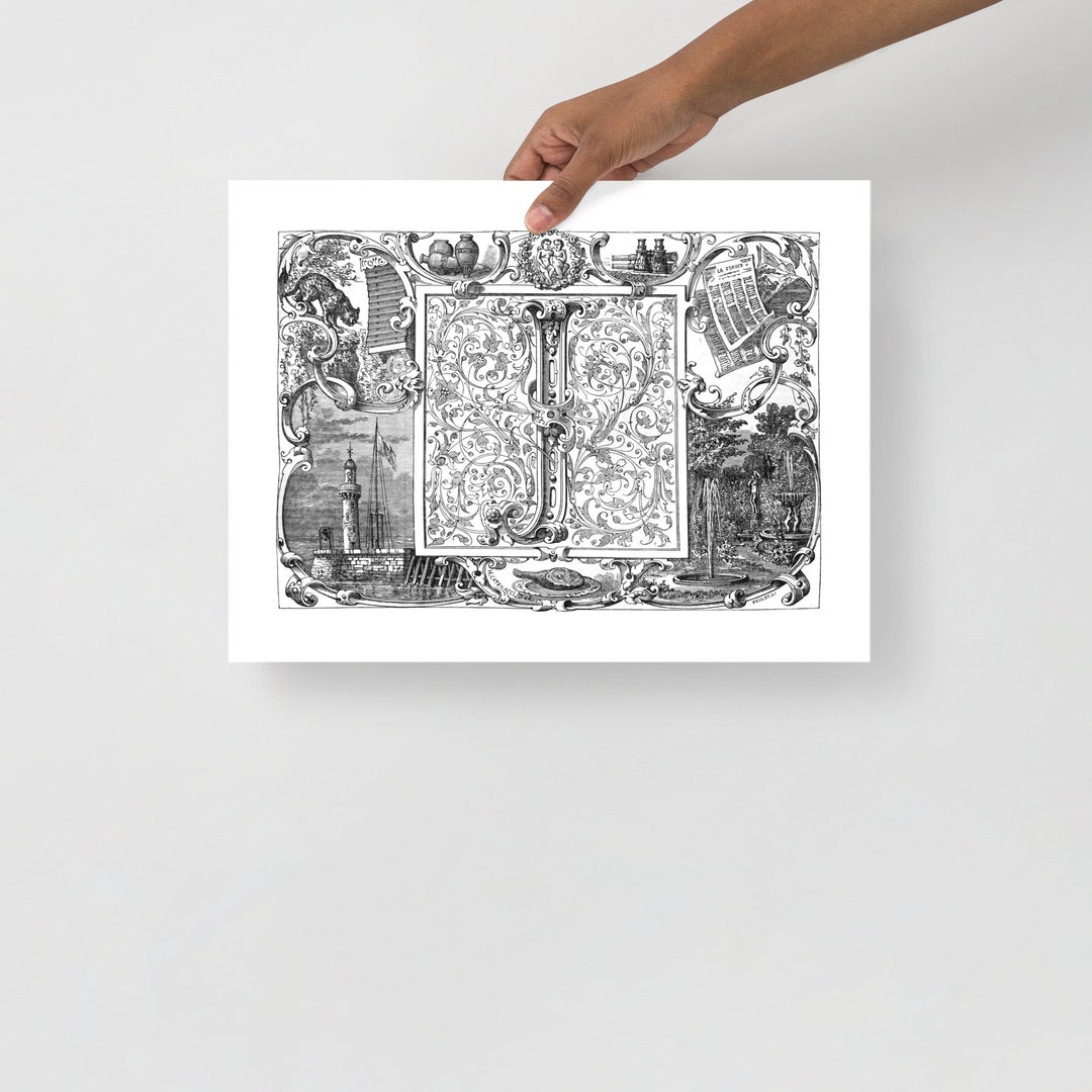 Letter J Poster Illustrated Alphabet 1850 French - Etsy