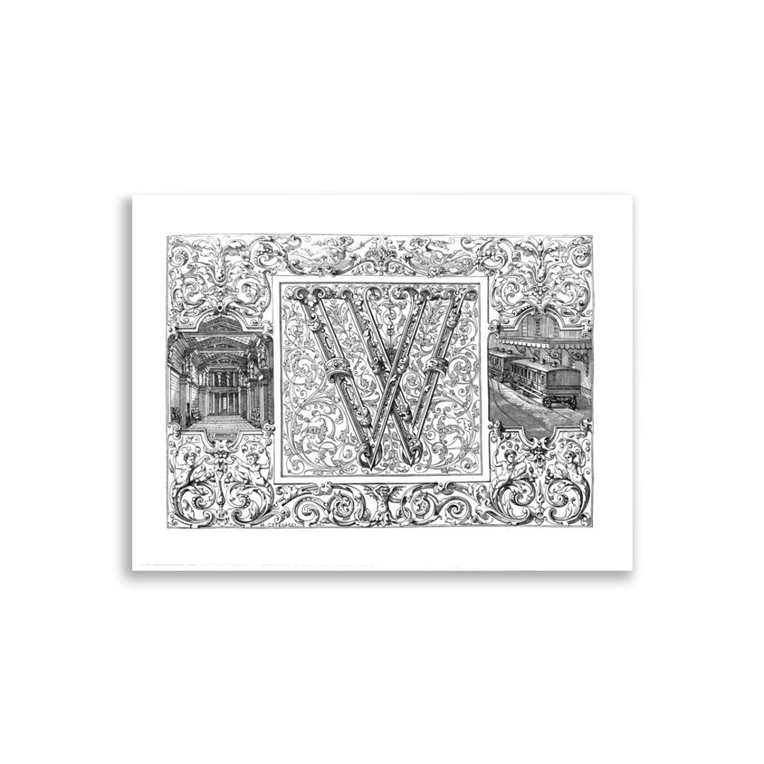 Letter W Poster Illustrated Alphabet 1850 French - Etsy