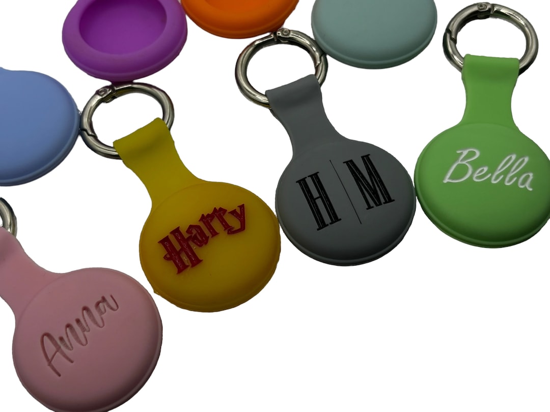 Personalized AirTag Holder, Custom Silicon Keychain, AirTag Keychain ...