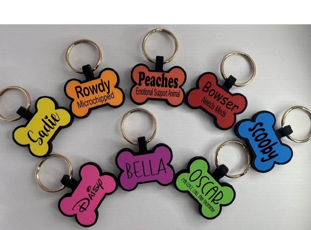 Silent Dog Tag, Silicone Dog Tag, Pet ID Tag, Custom Dog Tag, Soundless ...