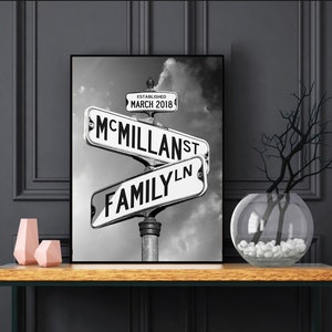 Personalized Wedding Street Sign Ready to Frame Photo Print With Names ...