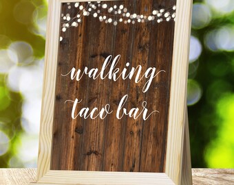 Walking Taco Bar Sign Walking Taco Sign Printable Wedding Taco Bar Sign ...