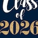 Class of 2026 Instant Download Printable Decorations Navy Blue and Gold ...