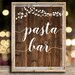 Printable Pasta Bar Sign Instant Download Party Favor Sign | Etsy