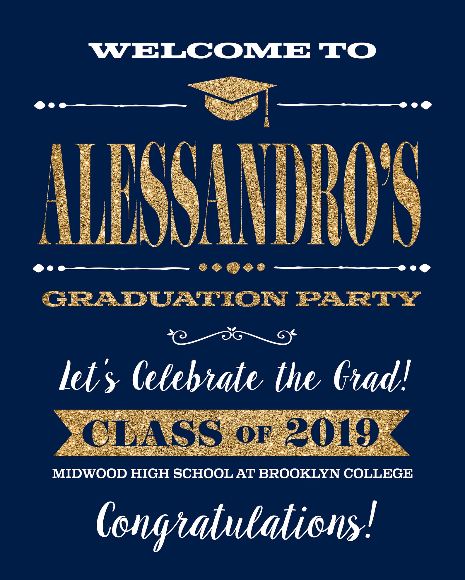 Printable Graduation Party Welcome Poster Personalized for You | Etsy