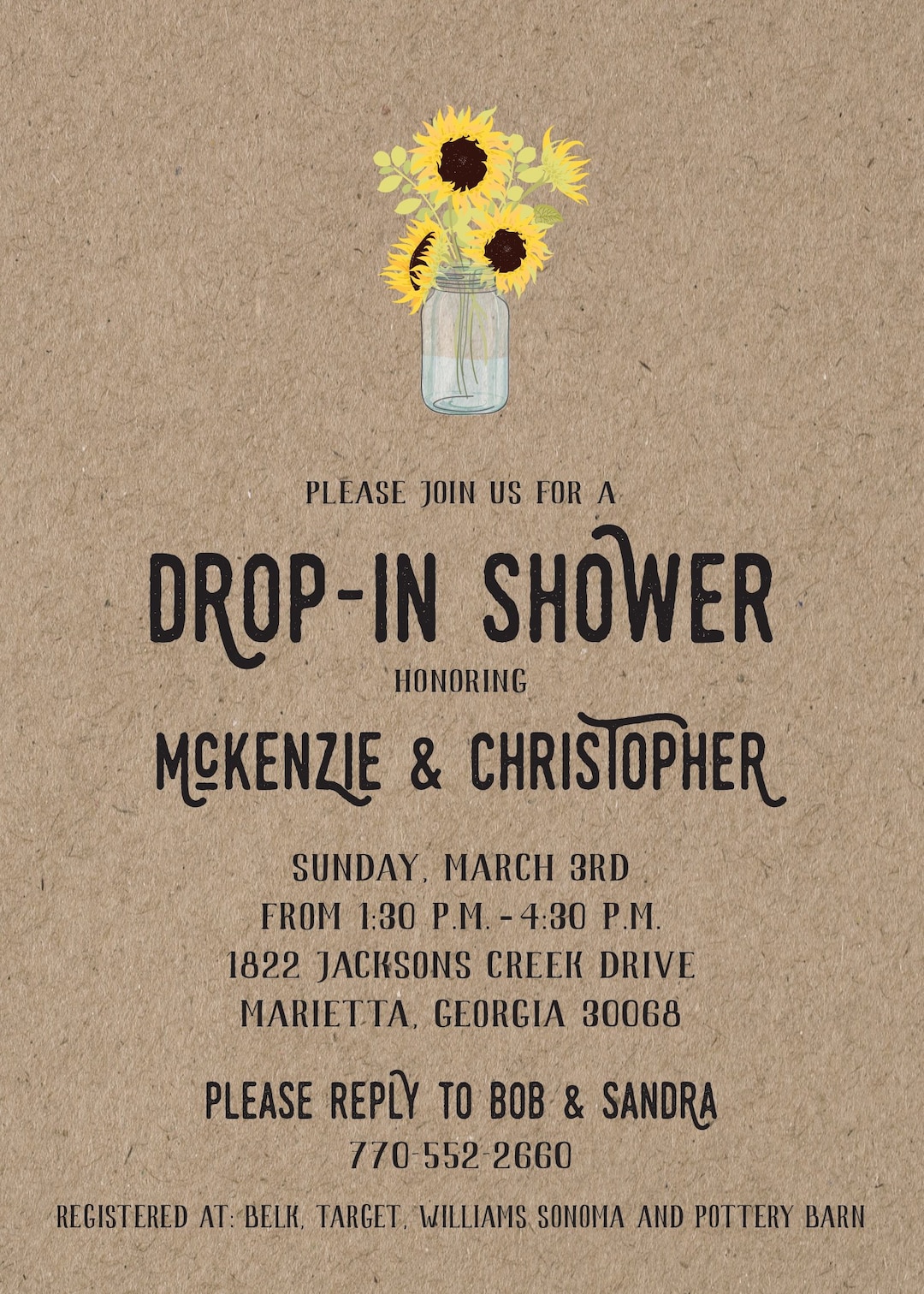 Drop in Bridal Shower Invitation - Etsy