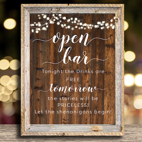 Wedding Bar Sign - Etsy