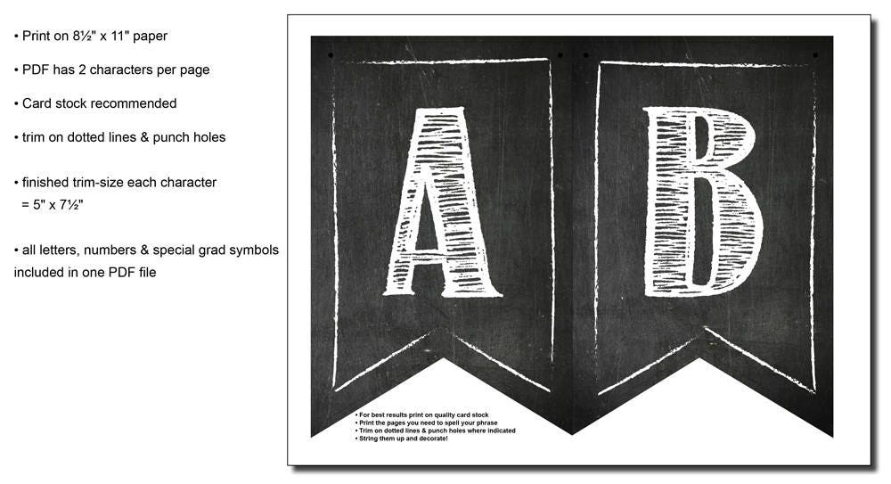 Make Your Own Banner Instant Download Printable Chalk Board | Etsy