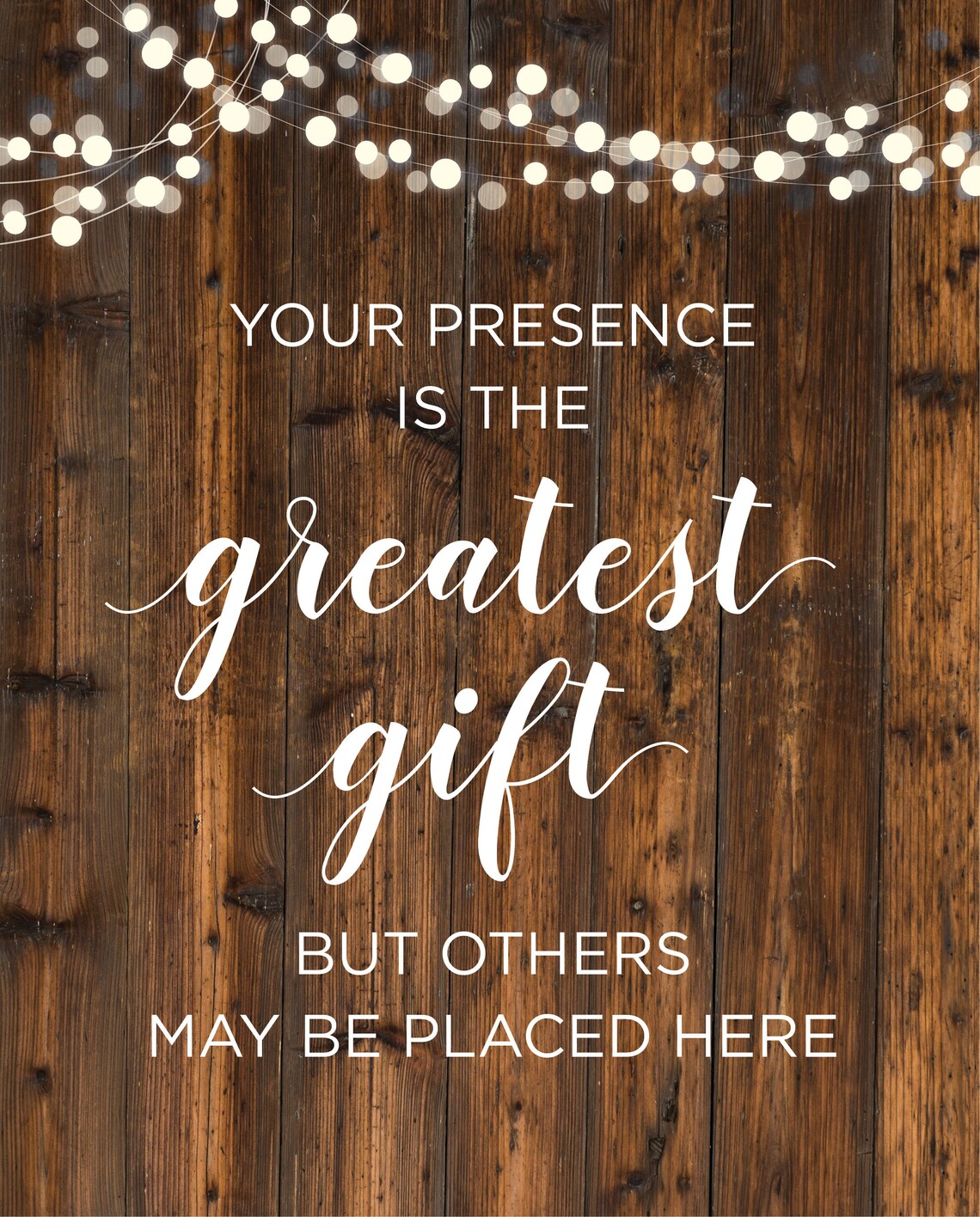 Printable Gift Table Sign Your Presence is the Greatest Gift | Etsy