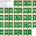 Green & Gold Glitter Printable Banner: Letters, Numbers, Graduation ...