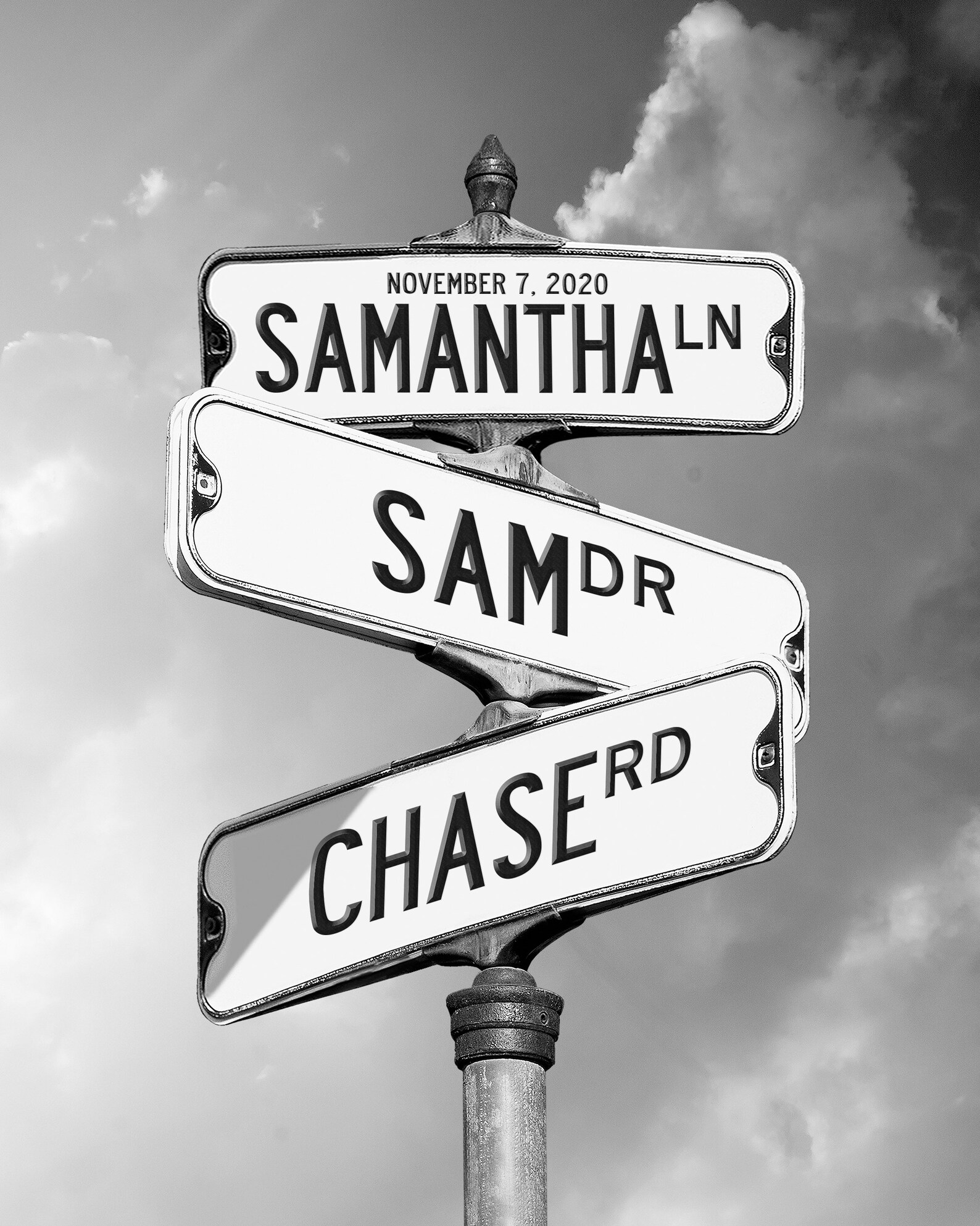 Three Names Personalized Street Signs Custom Digital Photo Art - Etsy
