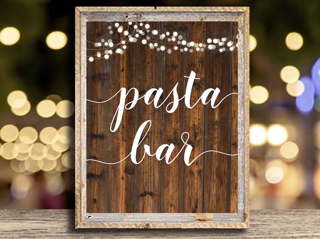 Printable Pasta Bar Sign, Instant Download Party Favor Sign - Etsy
