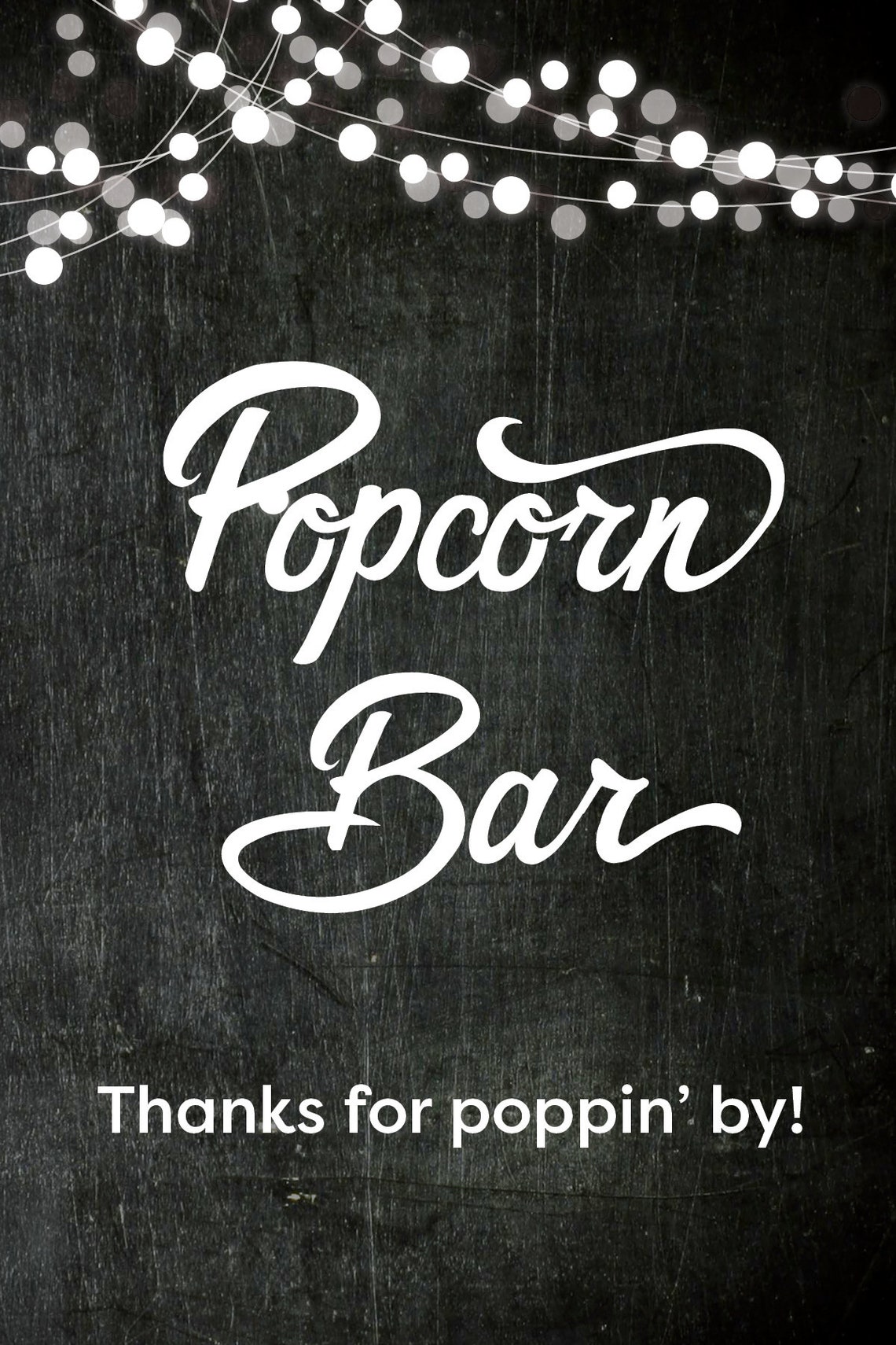 Instant Download Printable Popcorn Bar Party Sign | Etsy