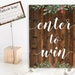 Enter to Win Printable Sign and Tickets, Rustic Wood Holiday Theme ...