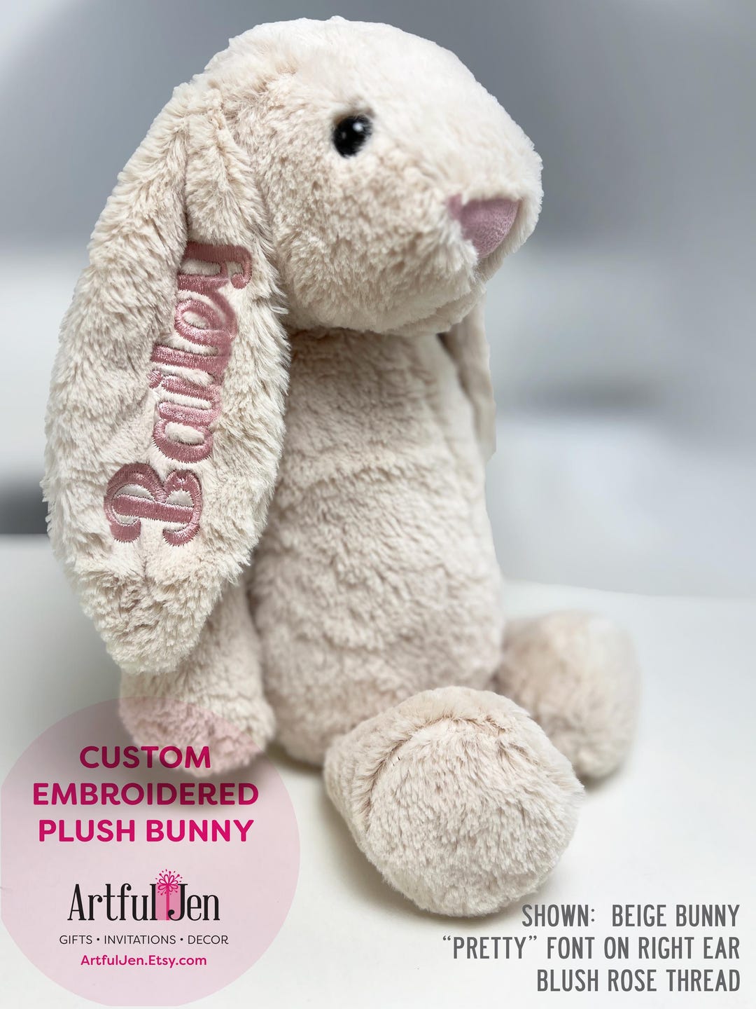 Personalized Plush Bunny Stuffed Animal - Etsy