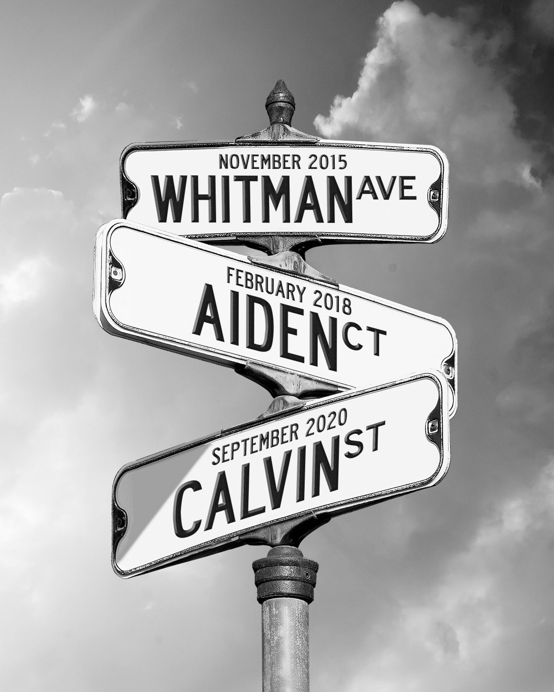 Three Names Personalized Street Signs Custom Digital Photo Art | Etsy