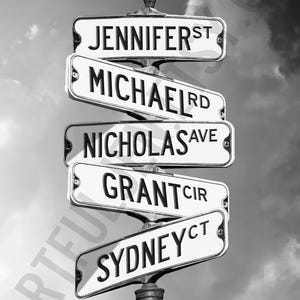 Four Family Names Personalized Street Signs Digital Photo - Etsy