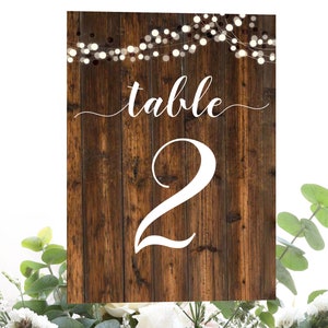 Printable Wedding Table Numbers 1-50 Instant Download - Etsy