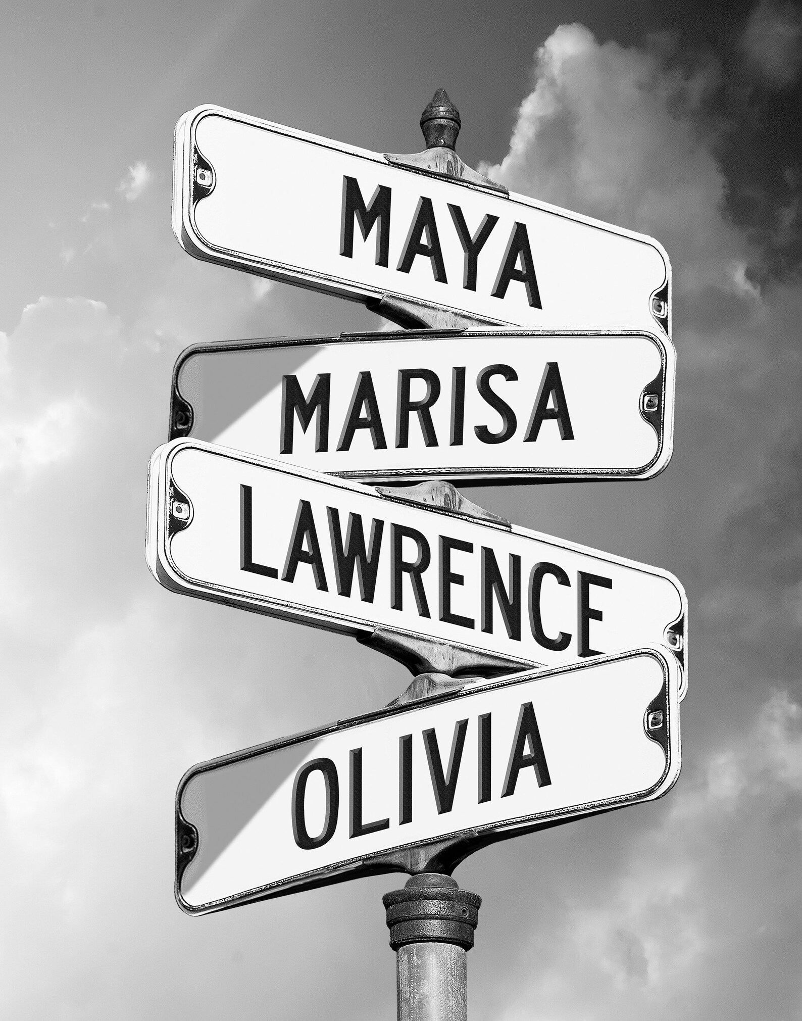 Four Names Personalized Street Signs Custom Photo Art With Options - Etsy