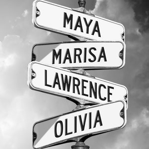 Four Names Personalized Street Signs Custom Photo Art With Options - Etsy