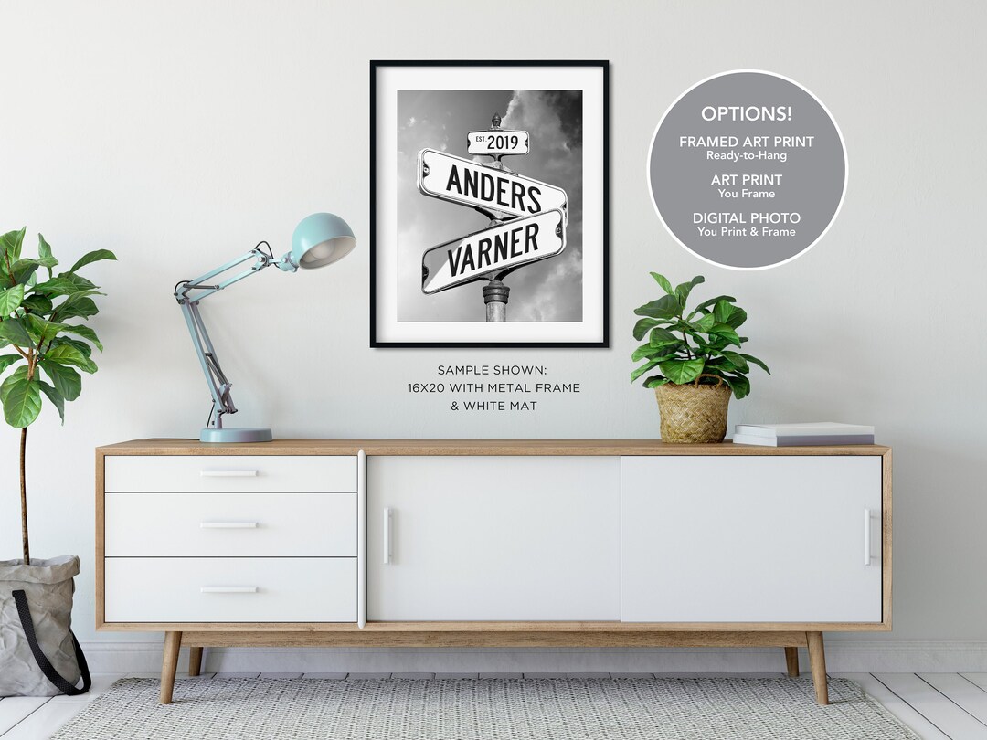 Personalized Street Signs Photo Art With Date and Names - Etsy