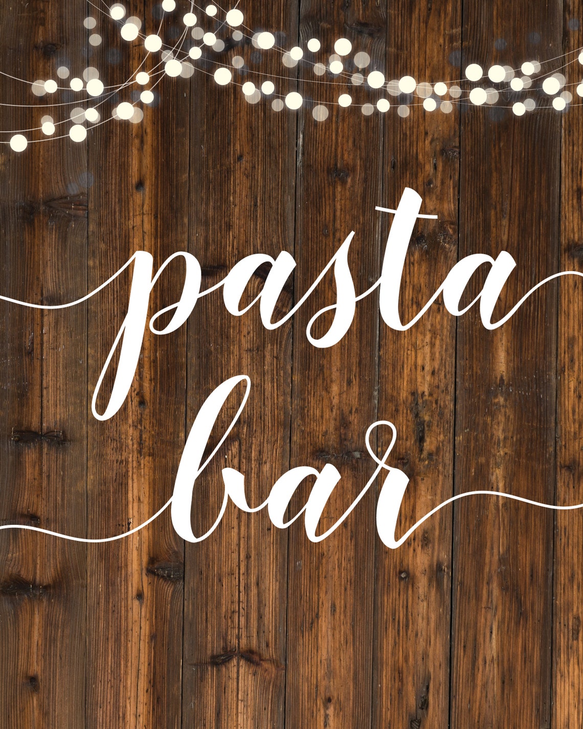 Printable Pasta Bar Sign, Instant Download Party Favor Sign - Etsy ...