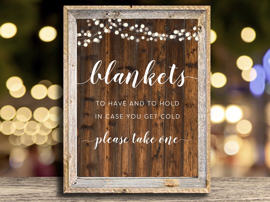 Blankets to Have and to Hold Sign: Rustic Wedding Decor (digital ...