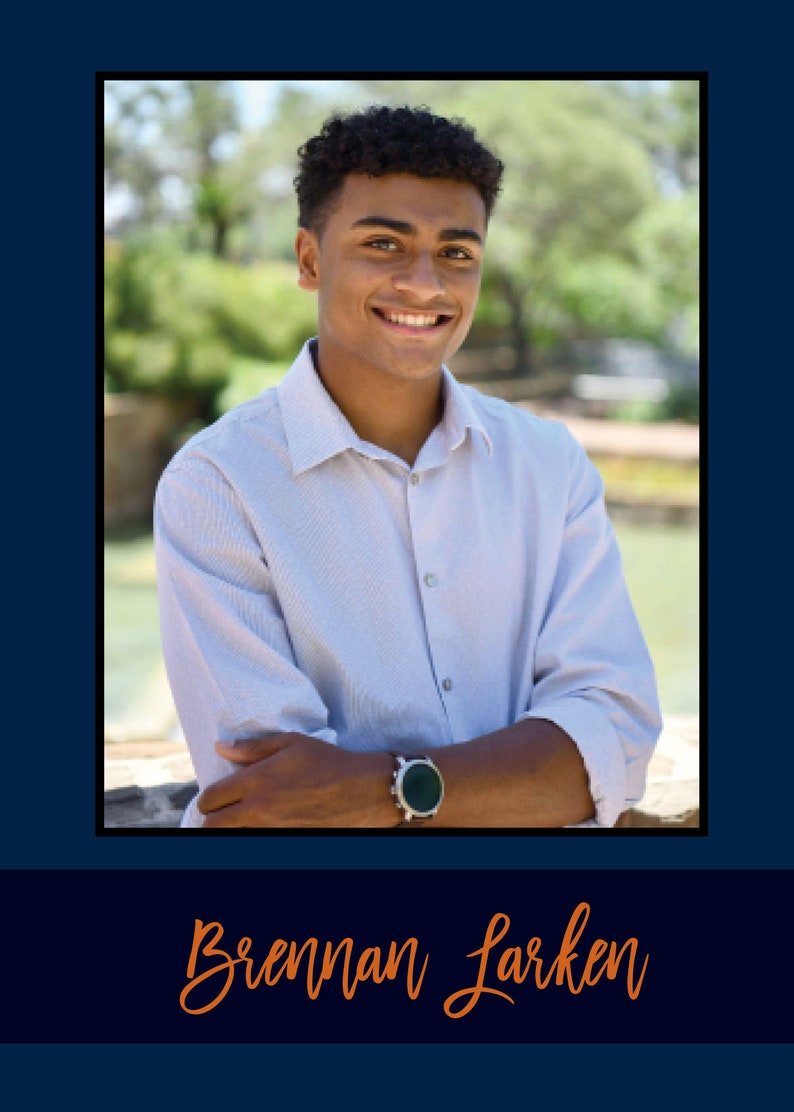 Navy Blue and Orange Graduation Announcement Class of 2022 - Etsy
