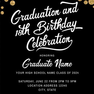 Graduation 18th Birthday Invitation Corjl Digital Template You ...