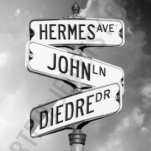 Three Names Personalized Street Signs Custom Digital Photo Art - Etsy